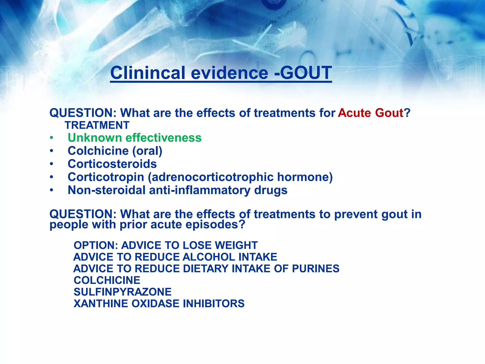 Gout Summery Updated 2020 American College Of Rheumatology Guideline | PDF