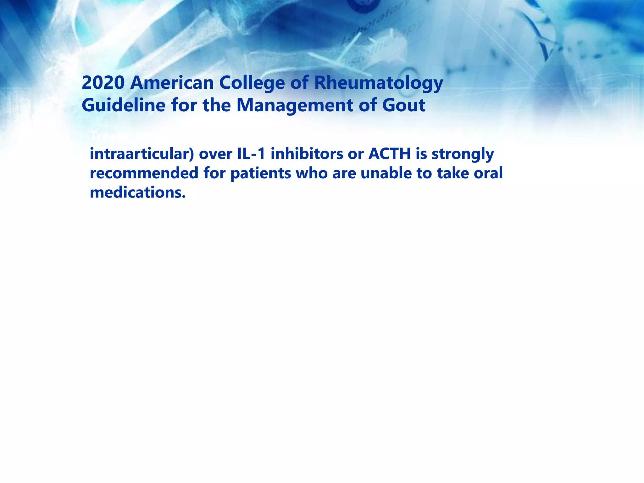 Gout Summery Updated 2020 American College Of Rheumatology Guideline | PDF