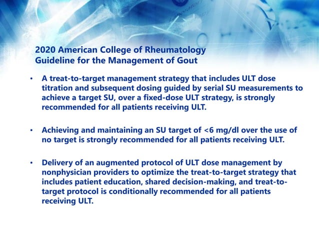 Gout Summery Updated 2020 American College Of Rheumatology Guideline ...