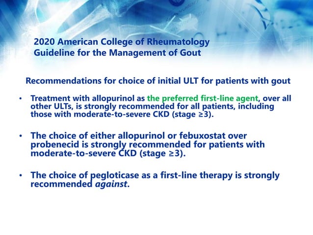 Gout Summery Updated 2020 American College Of Rheumatology Guideline ...