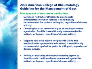 Gout Summery Updated 2020 American College Of Rheumatology Guideline | PDF
