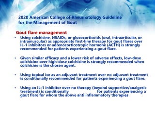 Gout Summery Updated 2020 American College Of Rheumatology Guideline | PDF