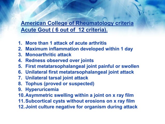 Gout Summery Updated 2020 American College Of Rheumatology Guideline ...