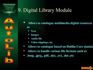 Goutam biswas's presentation auto lib_library automation software | PPT