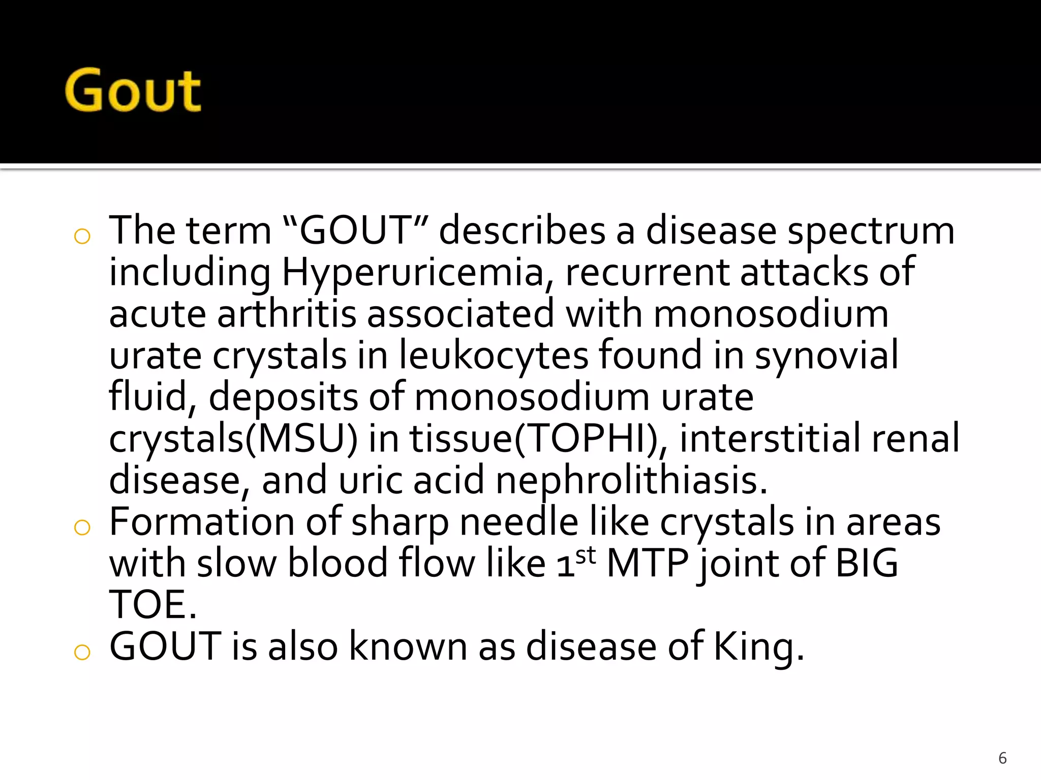 Gout and hyperuricemia | PPTX
