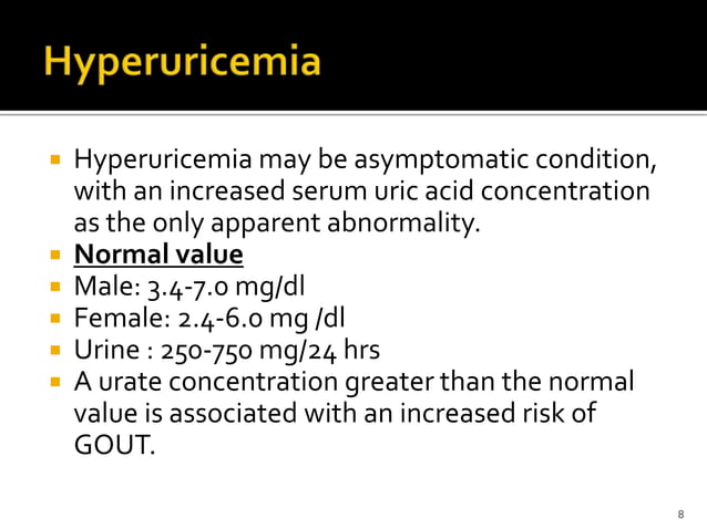 Gout and hyperuricemia | PPTX
