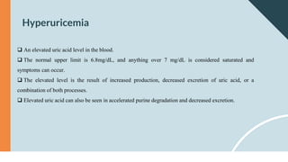 Gout and hyperuricemia | PPTX