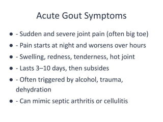 Gout_Arthritis_Presentation.pdf ppt by y | PPT