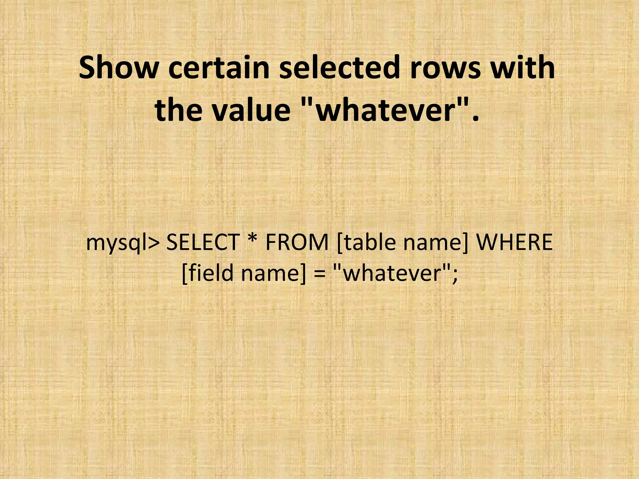 MySQL | PPT | Databases | Computer Software and Applications
