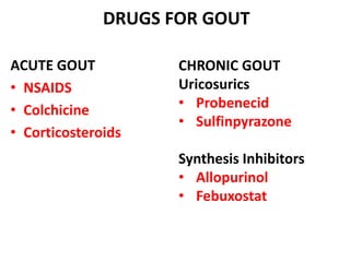 Gout and Rheumatoid arthritis (RA) | PPTX