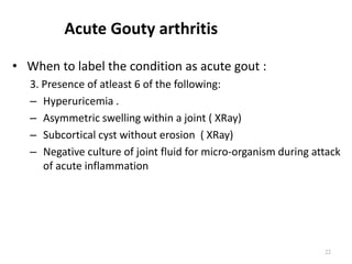 Gout and pseudo gout | PPT