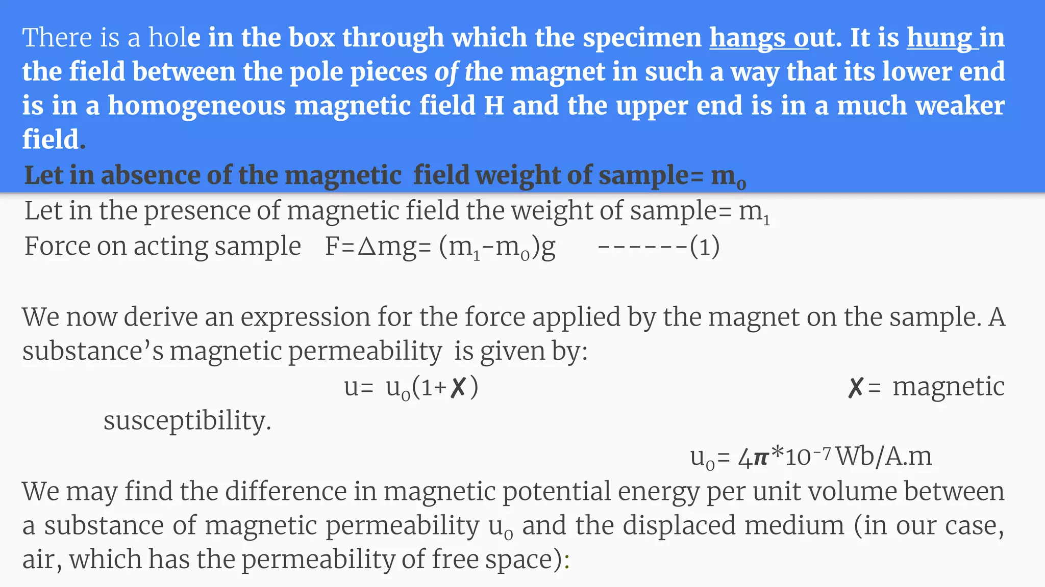 Gouy's method of magnetic susceptibility | PPTX