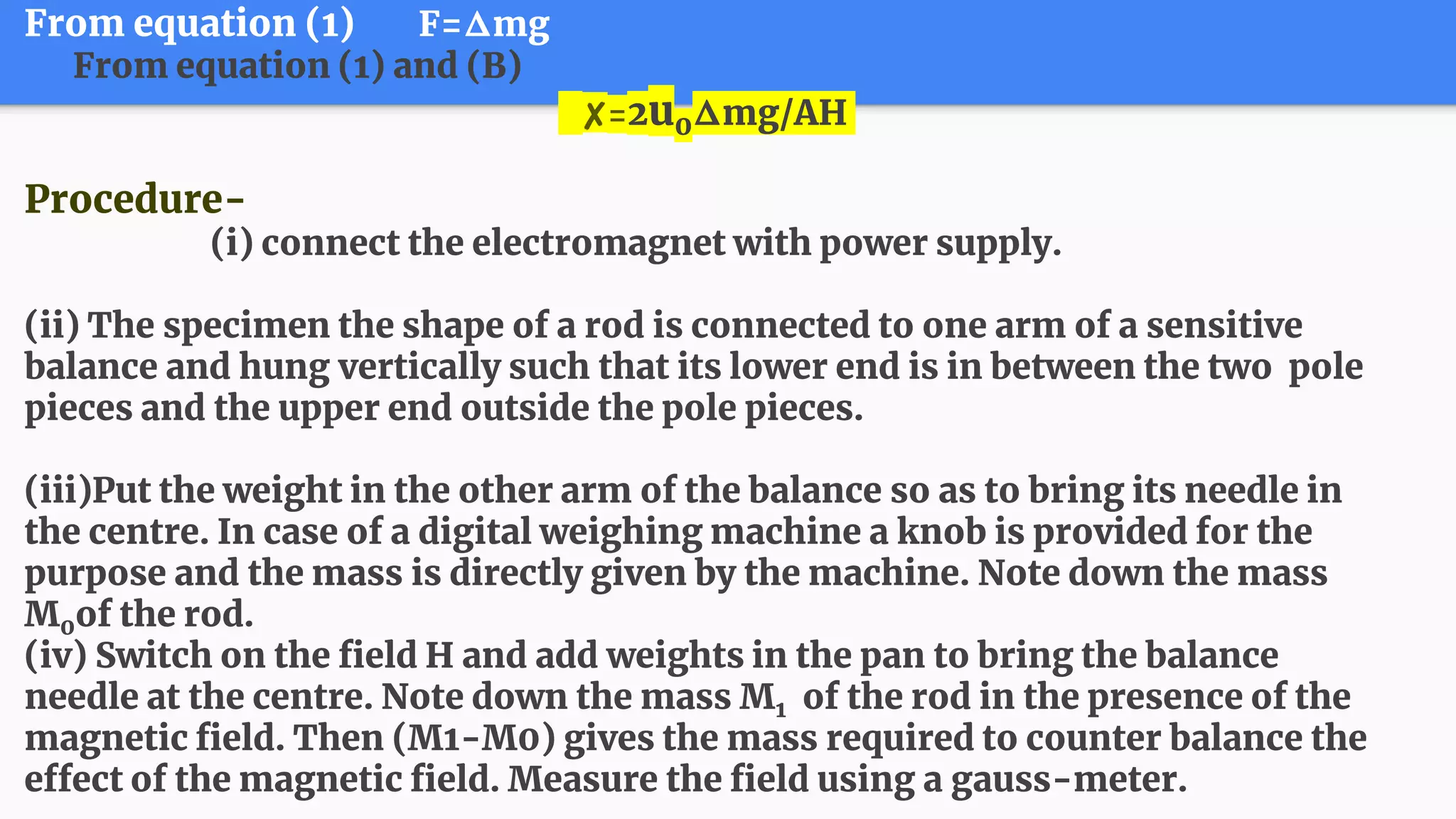 Gouy's method of magnetic susceptibility | PPTX