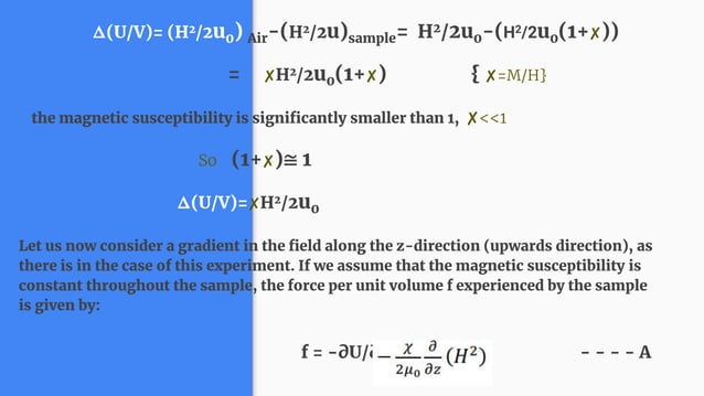 Gouy's method of magnetic susceptibility | PPTX | Physics | Science