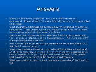 Gov. Presentation - Development Of Democracy | PPT | Civic affairs ...