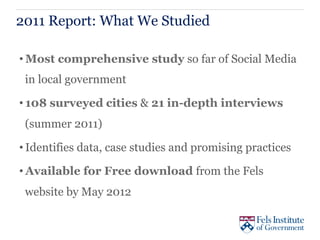 Social Government Case Studies with Fels Institute | PPT