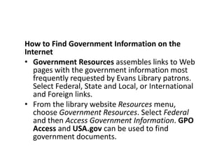 E-LEARN: Government Documents | PPT