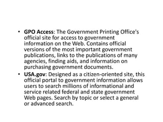 E-LEARN: Government Documents | PPT