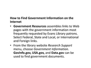 E-LEARN: Government Documents | PPTX