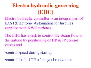 Electro Hydro Governing system for turbine ppt | PPT