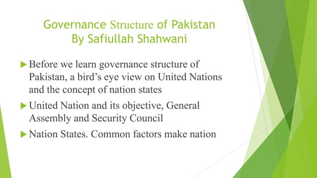 Goverance structure of pakistan | PPTX