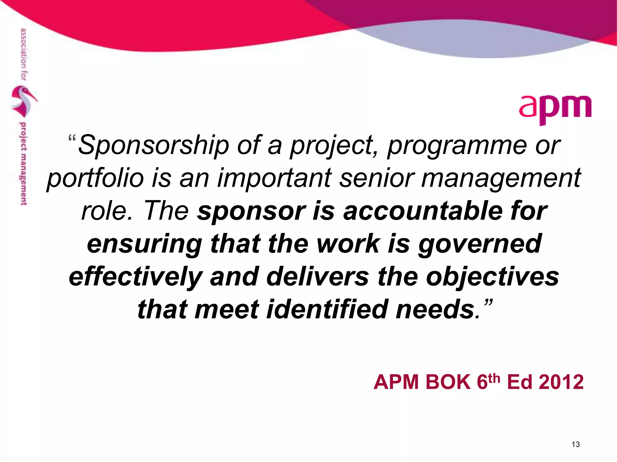 APM Presents - Why project governance and its key principles and ...