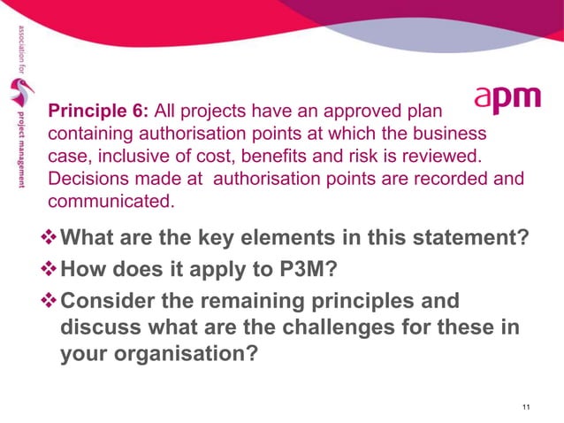 APM Presents - Why project governance and its key principles and ...