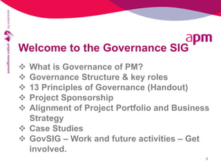 APM Presents - Why project governance and its key principles and ...