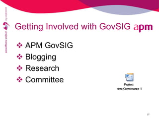 APM Presents - Why project governance and its key principles and ...