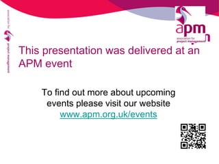 APM Presents - Why project governance and its key principles and ...