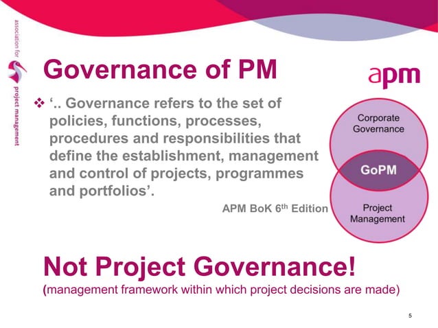 APM Presents - Why project governance and its key principles and ...