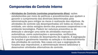 Governança corporativa e controles internos - Resumo | PPTX