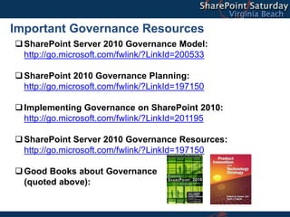 Governance: The what and who for SharePoint | PPTX