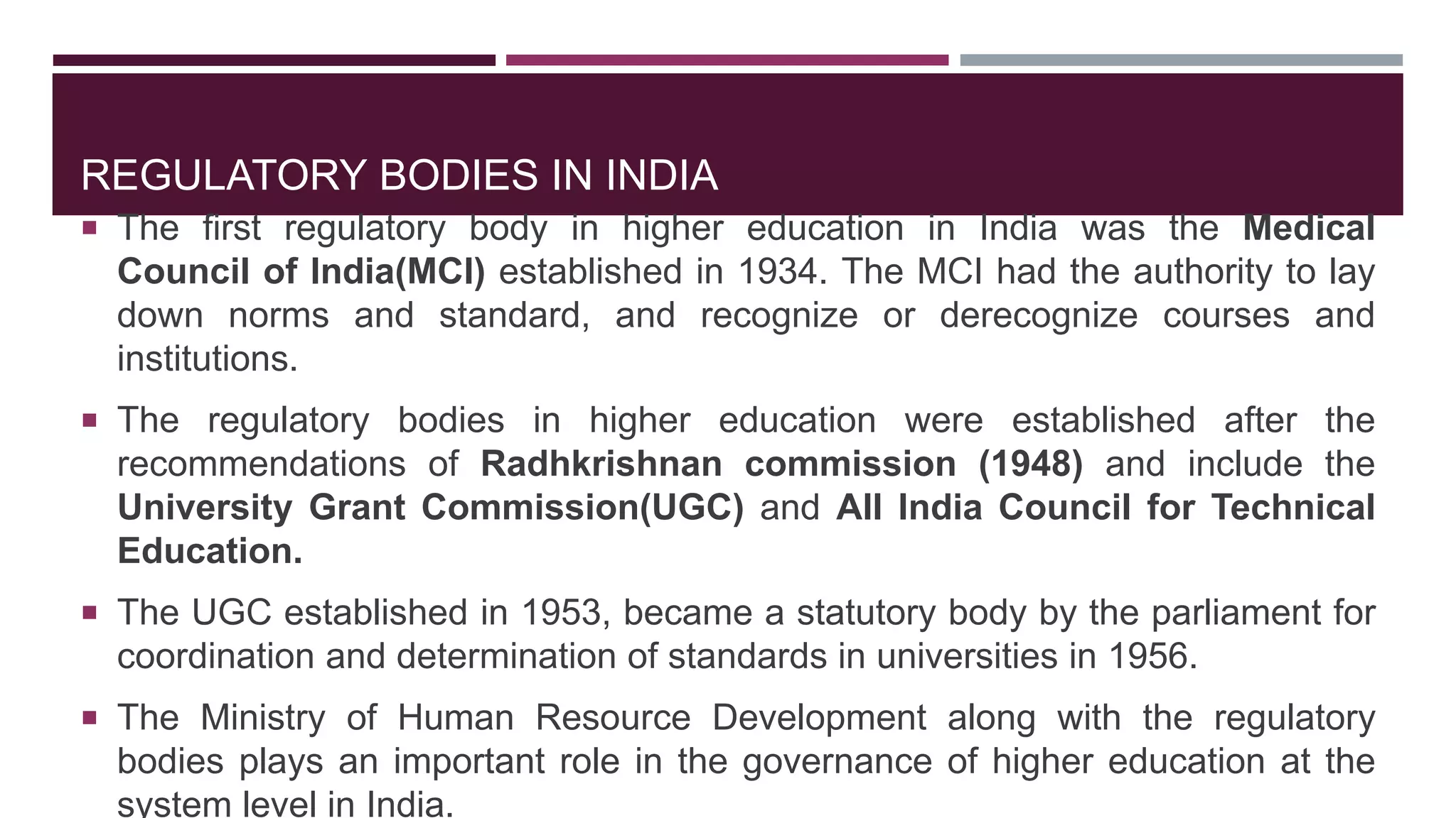 Governance of Higher education in India | PPTX