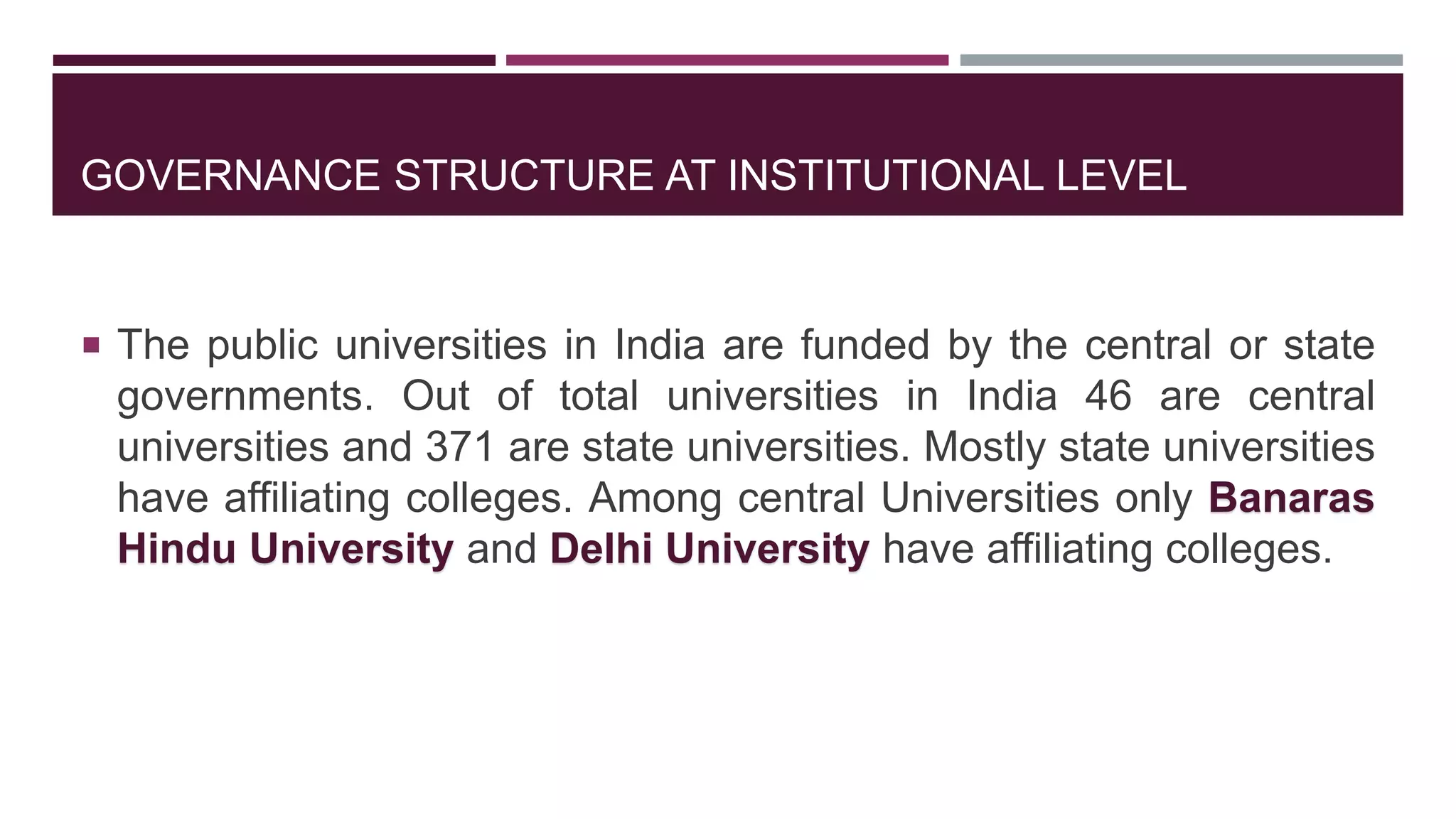 Governance of Higher education in India | PPTX