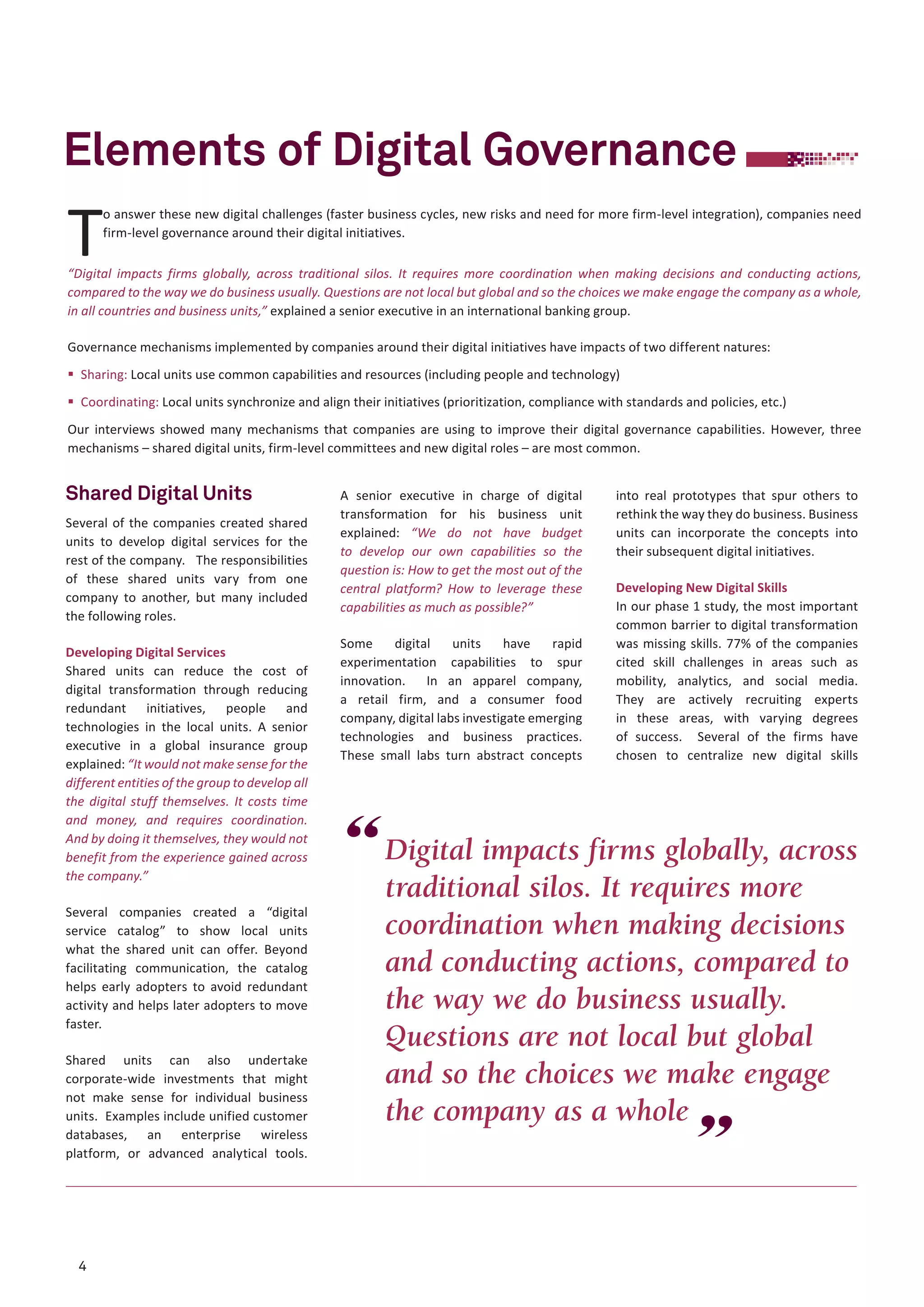 Governance a central component of successful digital transformation ...