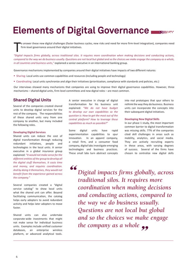 Governance a central component of successful digital transformation ...