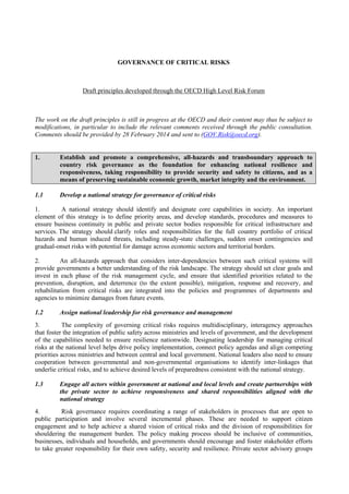 OECD Recommendation on the Governance of Critical Risks | PDF