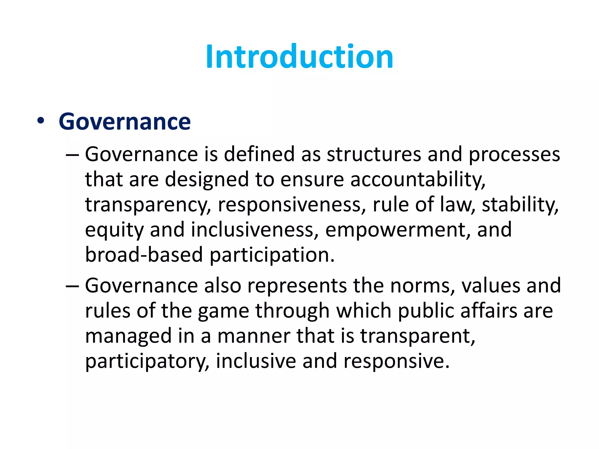 Governance and development | PPTX