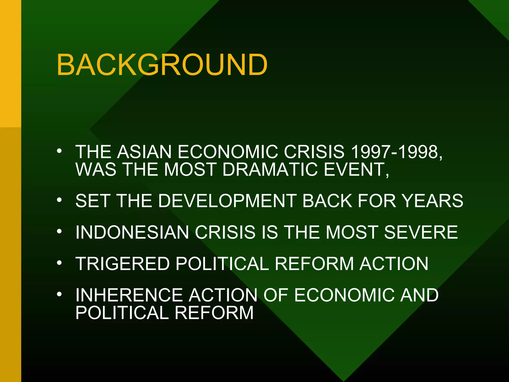 Governance and Economic Crisis: The Case of Indonesia | PPT
