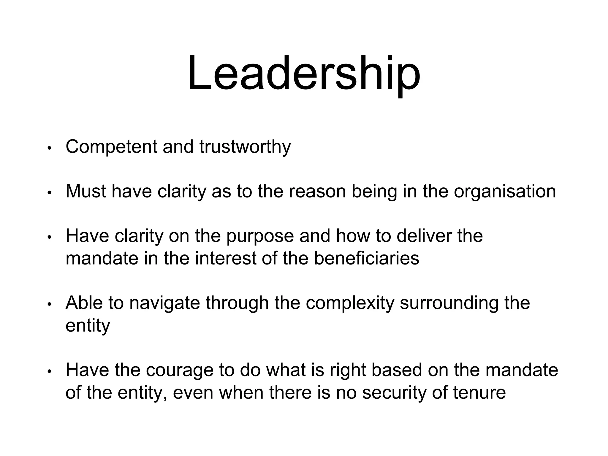 Governance and leadership in public entities | PPTX