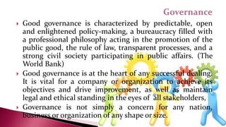 Governance for sustainable development | PPTX