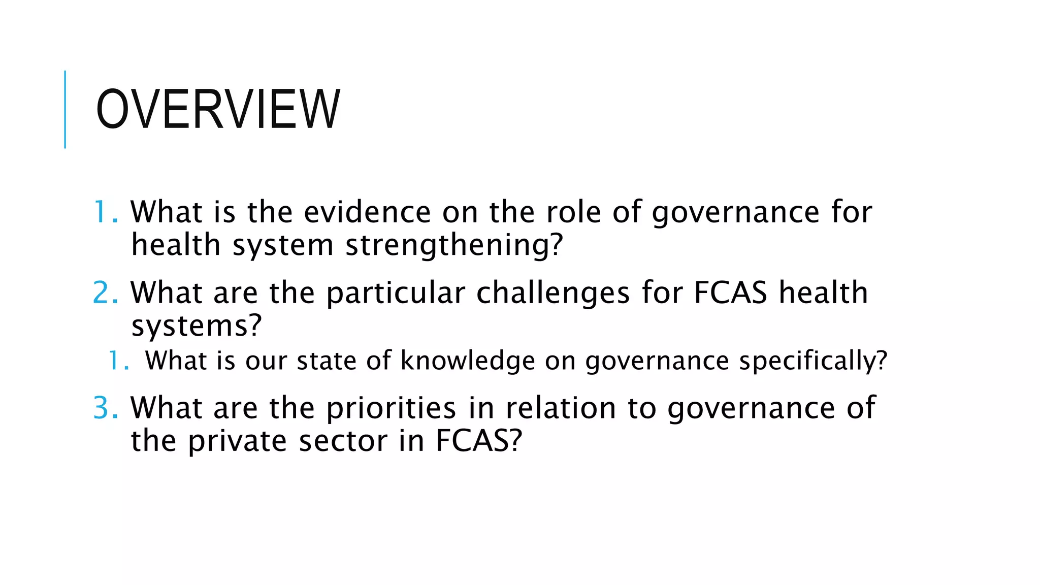 Governance, health system strengthening and the private sector | PPTX