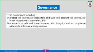 Governance & Management & Responsible for Good Governance in Banks | PPT