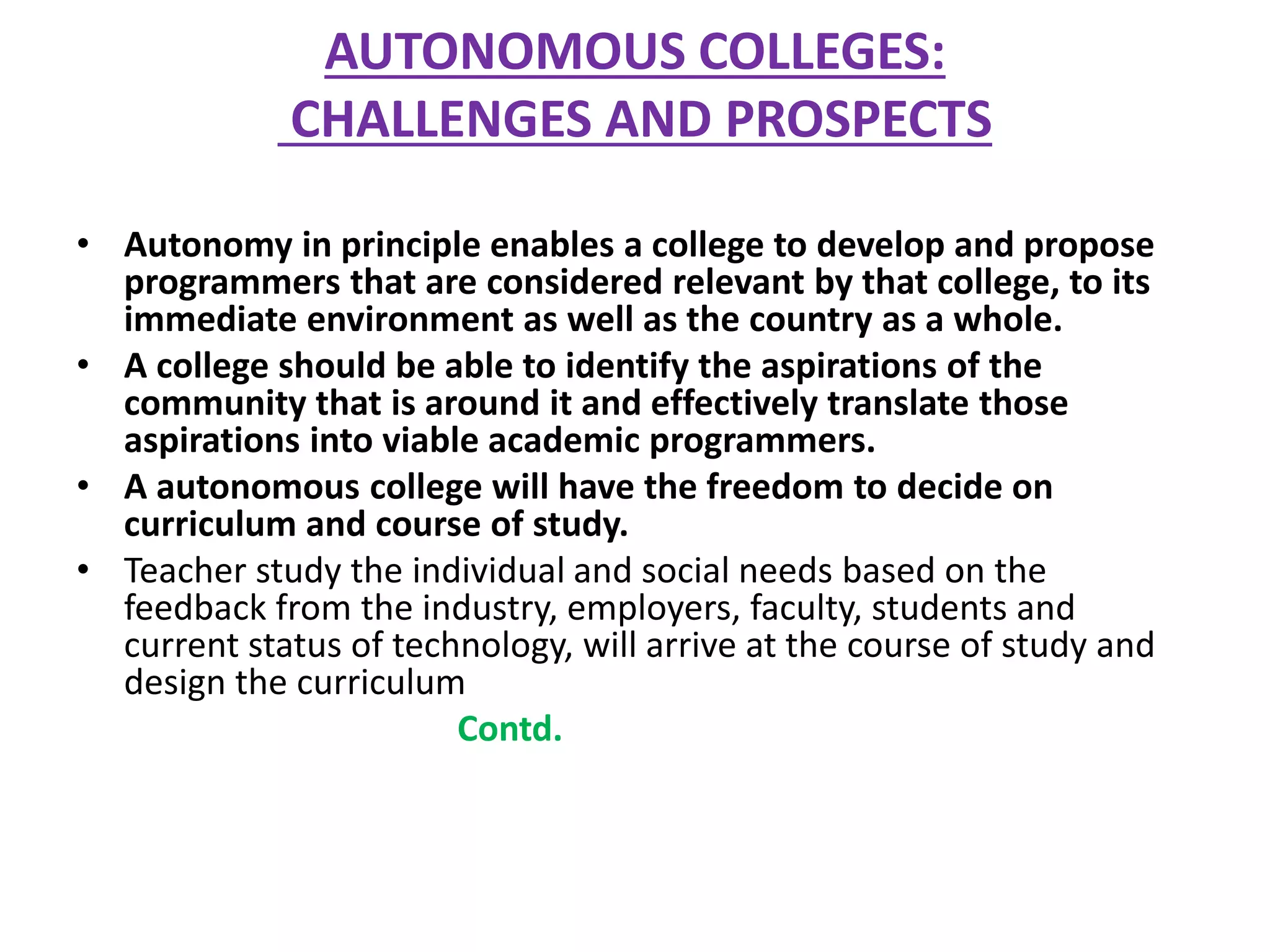 Governance of collage, system & affiliation | PPTX