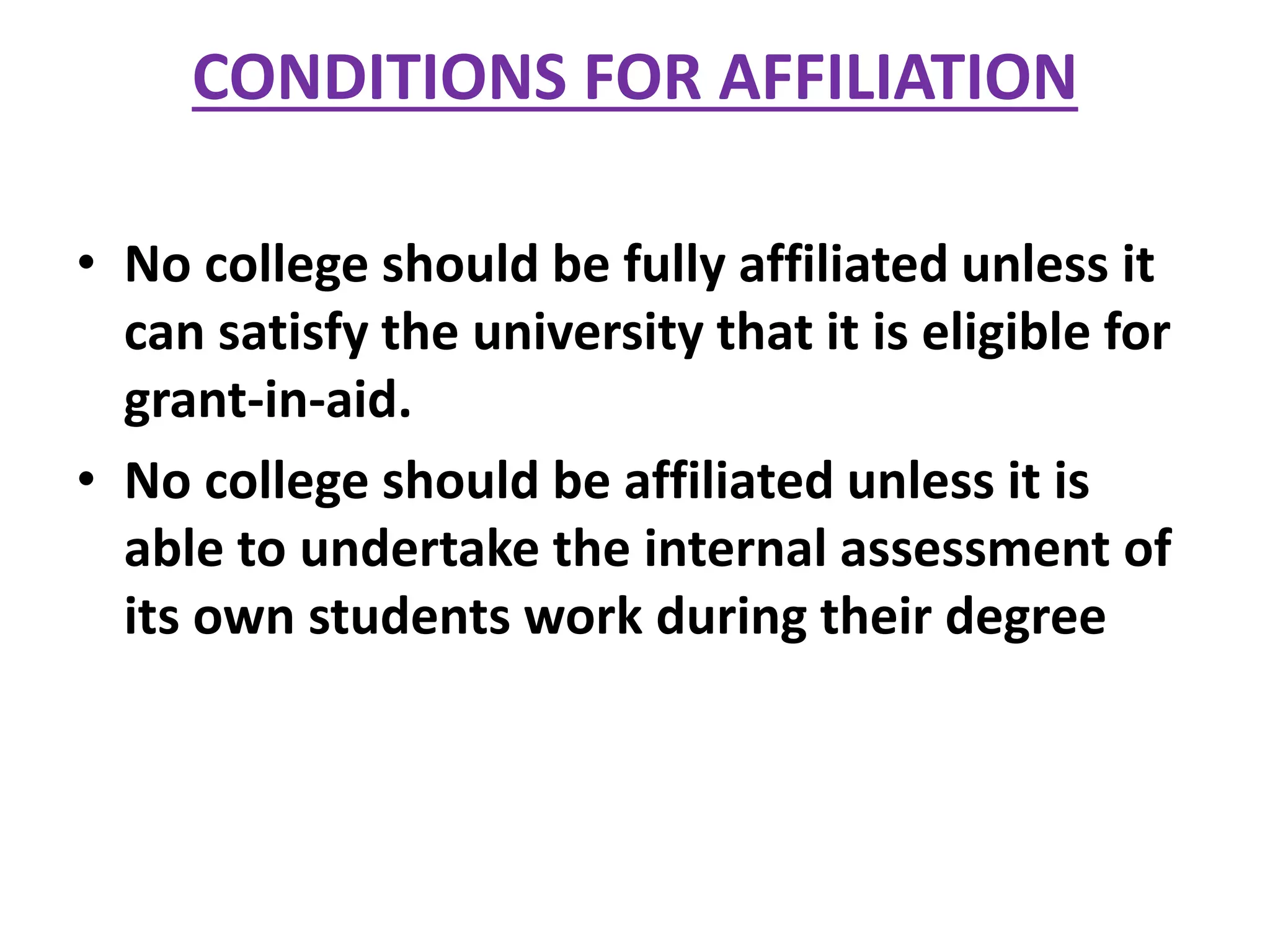 Governance of collage, system & affiliation | PPTX