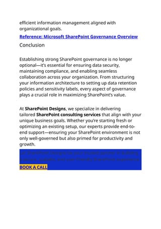 Governance of Data in SharePoint: Tools, Policies, and Best Practices ...