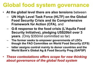 Governance, Pathways and the Transformation of Global Agri-Food Systems ...
