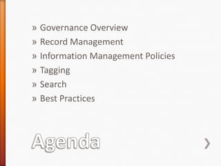 Governance policies records | PPTX
