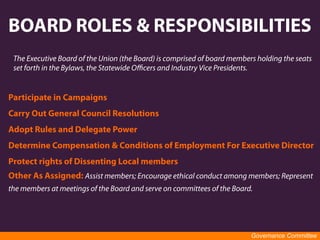 Recommendations of the Governance Committee | PDF